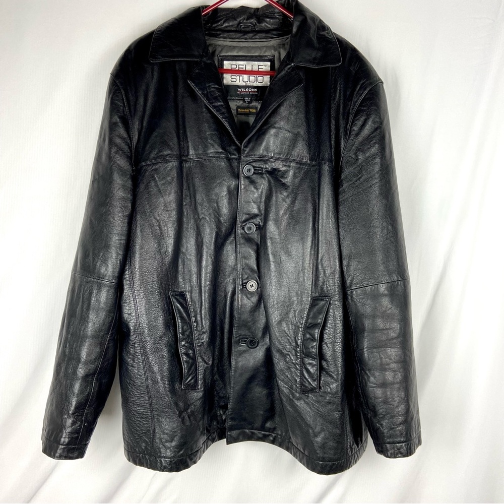 Vintage Pelle Studio Mens Leather Jacket Button Up - Gem